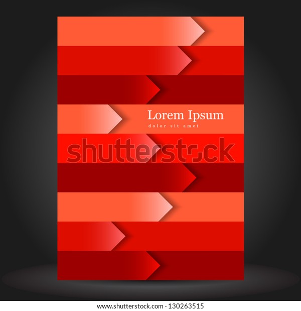 Vector Red Brochure Cover Design Arrows Stock Vector (Royalty Free ...