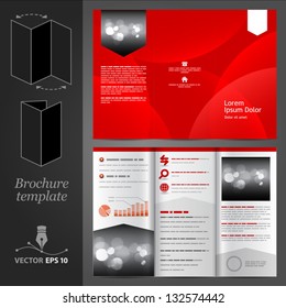 Vector Red Brochure Template Design White Stock Vector (Royalty Free ...