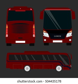 Vector Red Bus Red New Modern Stock Vector (Royalty Free) 504435178 ...