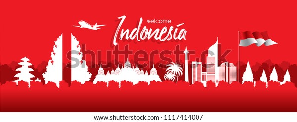 Vector Red Color Design Illustration Indonesia Stock Vector (Royalty ...