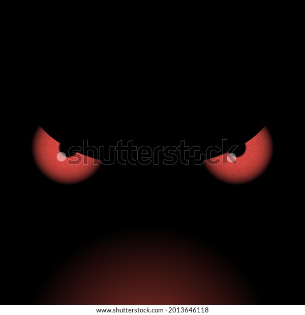 Vector Red Devil Eyes Isolated On Stock Vector (Royalty Free ...