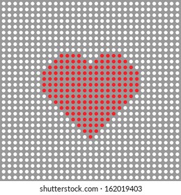 Vector Red Dotted Heart On White Stock Vector (Royalty Free) 162019403 ...
