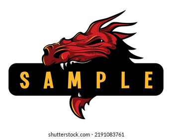 Vector Red Dragon Head Illustration Isolated Stock Vector (Royalty Free ...