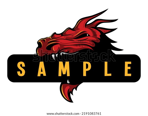 Vector Red Dragon Head Illustration Isolated Stock Vector (Royalty Free ...
