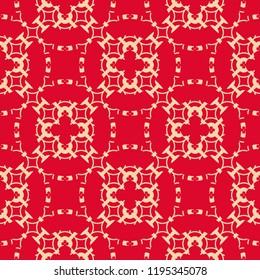 Vector Red Gold Floral Geometric Seamless Stock Vector (Royalty Free ...