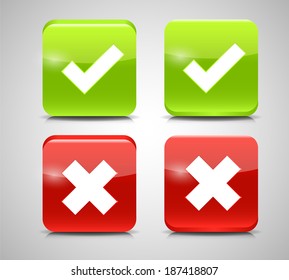 Red Green Check Mark Icons 스톡 일러스트 198718388 | Shutterstock