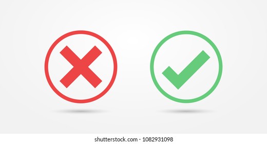 Vector Red Green Circle Icon Check Stock Vector (Royalty Free ...