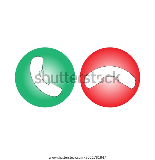 Vector Red Green Phone Icon Isolated Stock Vector (Royalty Free ...