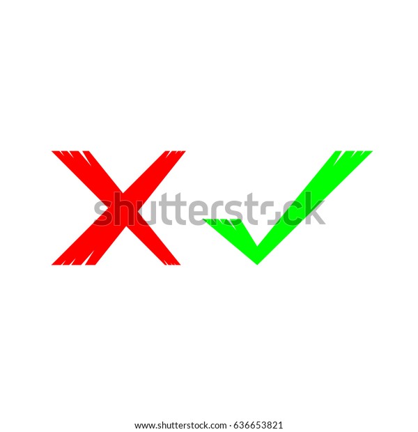 Vector Red Green Symbols Check Marks Stock Vector (Royalty Free ...