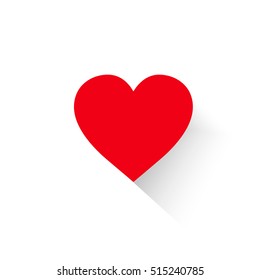 Vector Red Heart Shadow Isolated On Stock Vector (Royalty Free ...