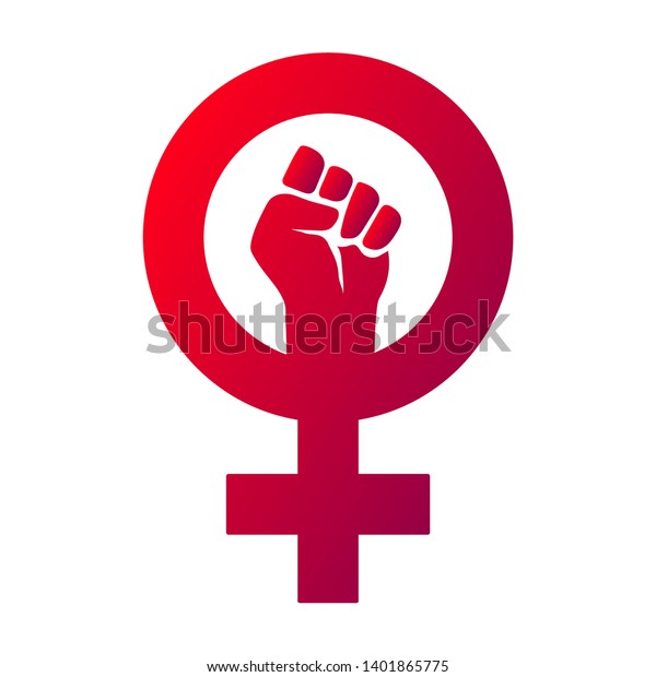 Vector Red Isolated Women Power Icon Stock Vector (Royalty Free ...