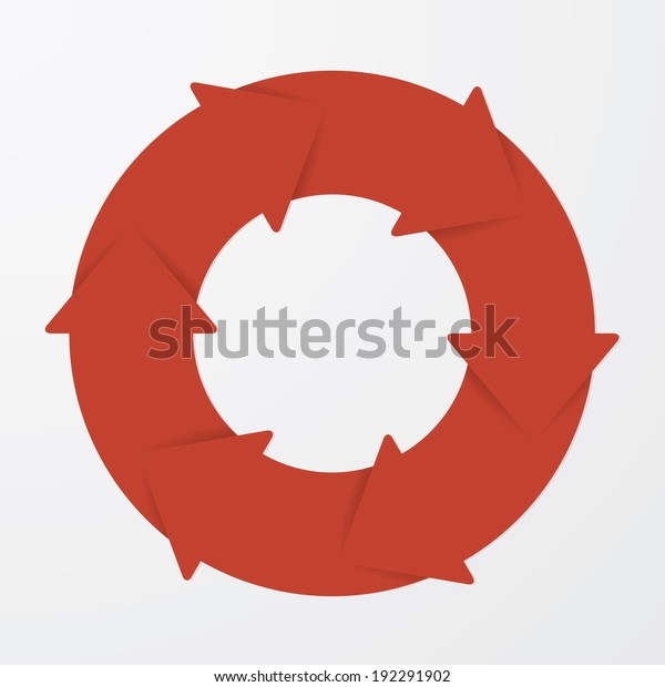 Vector Red Life Cycle Diagram 6 Stock Vector (Royalty Free) 192291902 ...
