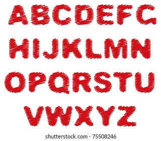 Vector Red Marker Alphabet On White Stock Vector (Royalty Free ...