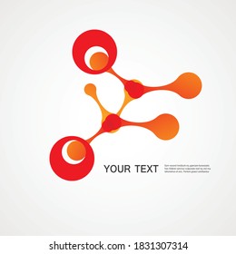 Vector Red Molecule On White Background Stock Vector (Royalty Free ...