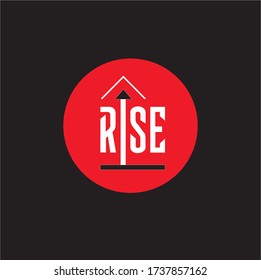 Vector Red Rise Logo On Black Stock Vector (Royalty Free) 1737857162 ...