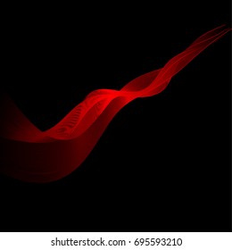 Vector Red Smoke Wave On Black Stock Vector (Royalty Free) 695593210 ...