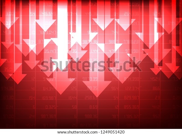 Vector Red Stock Market Decreasing Arrow Stock Vector (Royalty Free ...