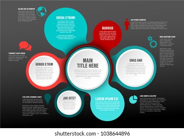 Vector Red Teal Infographic Report Template Stock Vector (Royalty Free ...