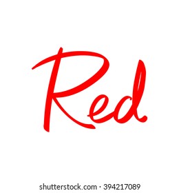 Vector Red Word Lettering Art Text Stock Vector (Royalty Free ...