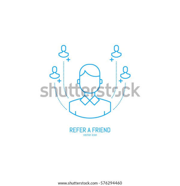 Vector Refer Friend Icon Trendy Linear Stock Vector (Royalty Free ...