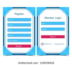 Vector Registration Login Form Ui Design: vector de stock (libre de ...
