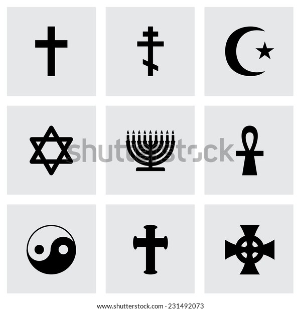 Vector Religious Symbols Icon Set On: เวกเตอร์สต็อก (ปลอดค่าลิขสิทธิ์ ...