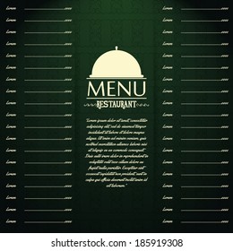 Vector Restaurant Menu Card Design Template Stock Vector (Royalty Free ...