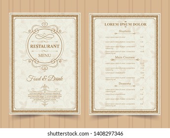 Vector Restaurant Menu White Template Stock Vector (Royalty Free ...