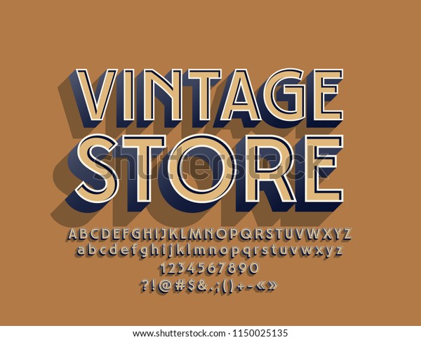 Vector Retro Sign Vintage Store Bright Stock Vector (Royalty Free ...