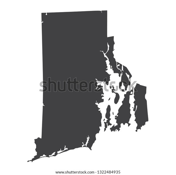 Vector Rhode Island Map Silhouette Isolated Stock Vector (Royalty Free ...