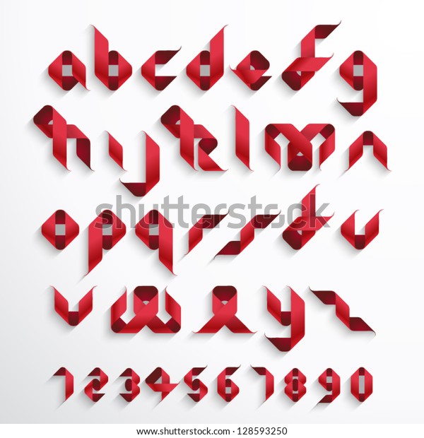 Vector Ribbon Alphabet Set Stock Vector (Royalty Free) 128593250