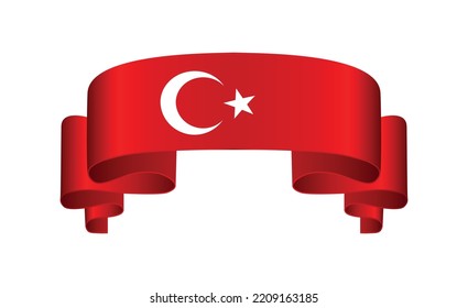 Vector Ribbon Flag Turkey Stock Vector (Royalty Free) 2209163185 ...