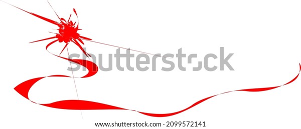 Vector Ribbon Scarlet Border Radiant Blot Stock Vector (Royalty Free ...