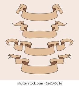Vector Ribbon Set Celebration Stickers Decorations Stock Vector ...