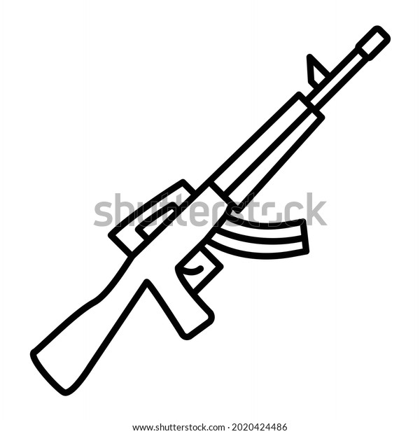 Vector Rifle Outline Icon Design Stock Vector (Royalty Free) 2020424486 ...