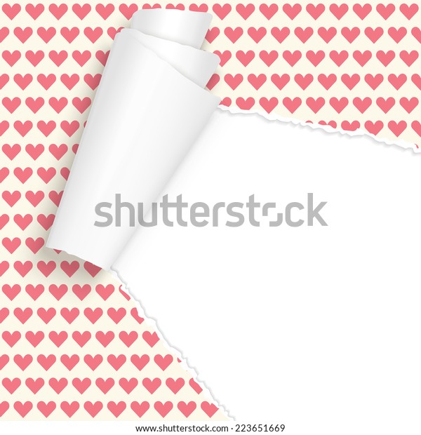 Vector Ripped Open Paper Hearts Background Stock Vector (Royalty Free ...
