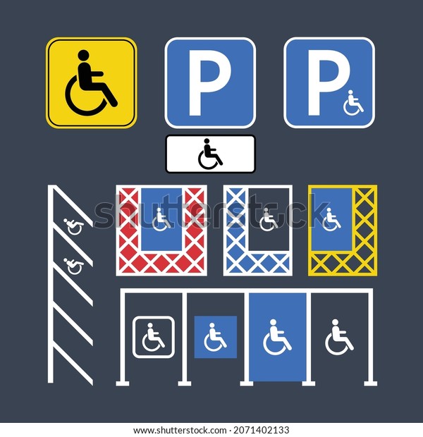 Vector Road Sign Disabled Handicapped Parking Stock Vector (Royalty ... Vector Road Sign Disabled Handicapped Parking Stock Vector (Royalty ...