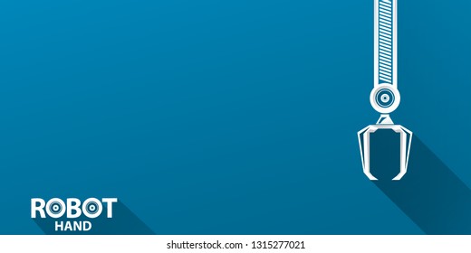 Vector Robotic Arm Symbol On Blue Stock Vector (Royalty Free ...