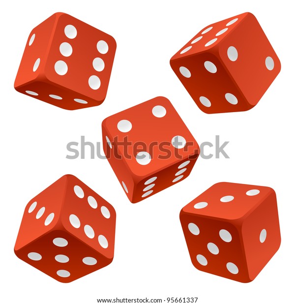 Vector Rolling Red Dice Set Isolated Stock Vector (Royalty Free) 95661337
