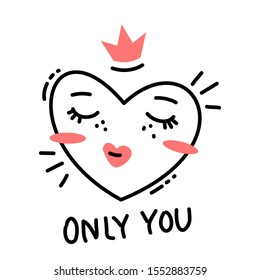 Vector Romantic Illustration Royal Heart Crown Stock Vector (Royalty ...