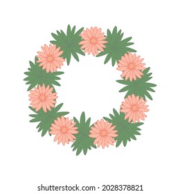 Vector Round Flower Arrangement Simple Flowers Stock Vector (Royalty ...