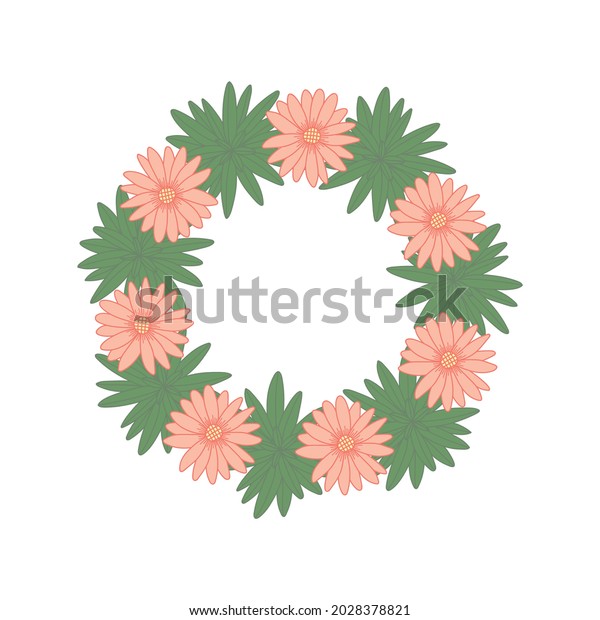 Vector Round Flower Arrangement Simple Flowers Stock Vector (Royalty ...