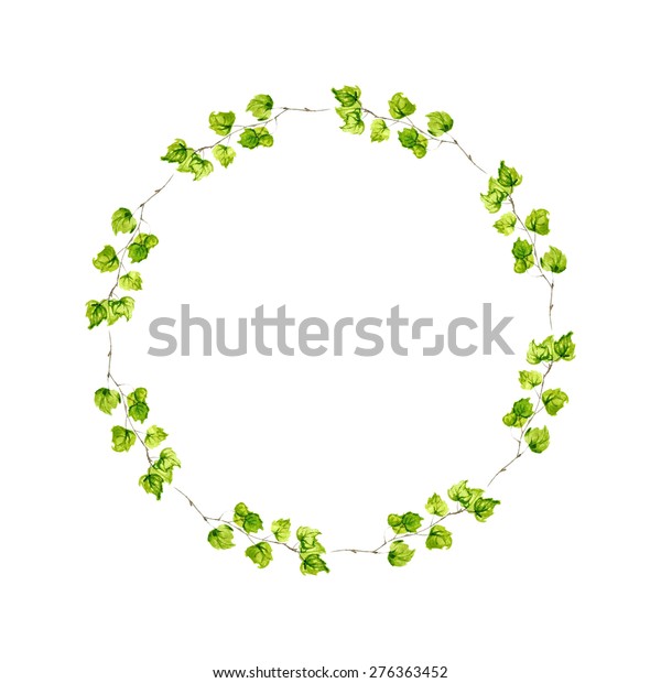 Vector Round Frame Watercolor Birch Tree Stock Vector (Royalty Free ...