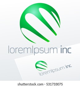 Vector Round Green Sign Logo Ecology Stock Vector (Royalty Free ...