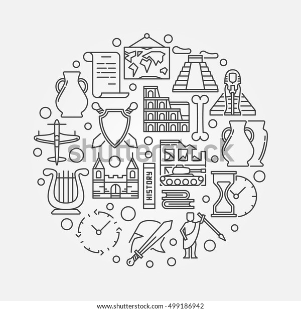 Vector Round History Sign Creative Circular Stock Vector (Royalty Free ...
