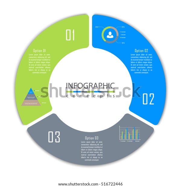 Vector Round Infographic Diagram 3 Options Stock Vector (Royalty Free ...