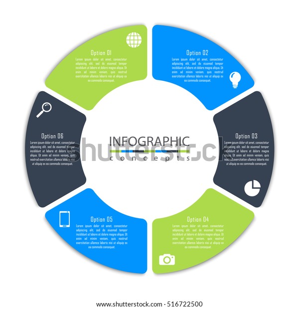 Vector Round Infographic Diagram 6 Options Stock Vector (Royalty Free ...