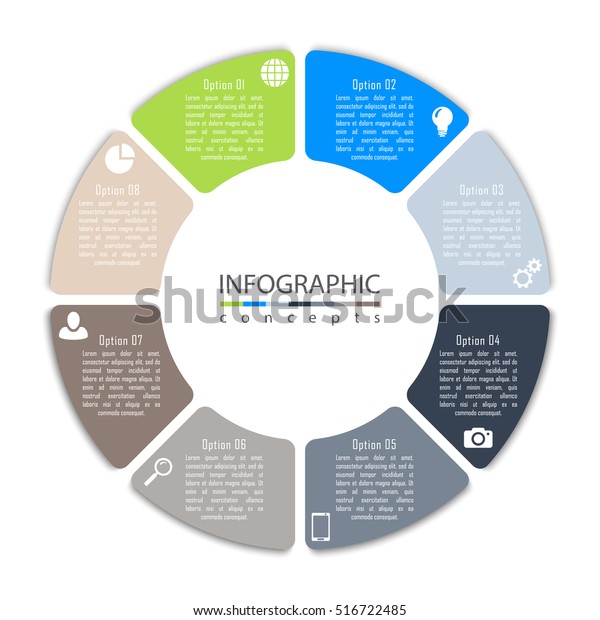 Vector Round Infographic Diagram 8 Options Stock Vector (Royalty Free ...
