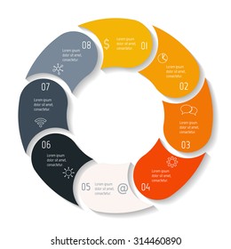 Business Infographics Circular Digram Chart 8 Stock Vector (Royalty ...