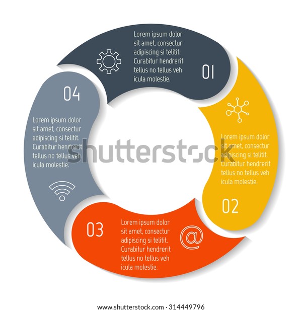Vector Round Infographic Diagram Circular Connected Stock Vector ...